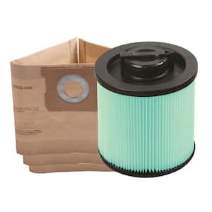 DEWALT 3-Pack Disposable Bag and Standard Cartridge Filter Combo Pack ...