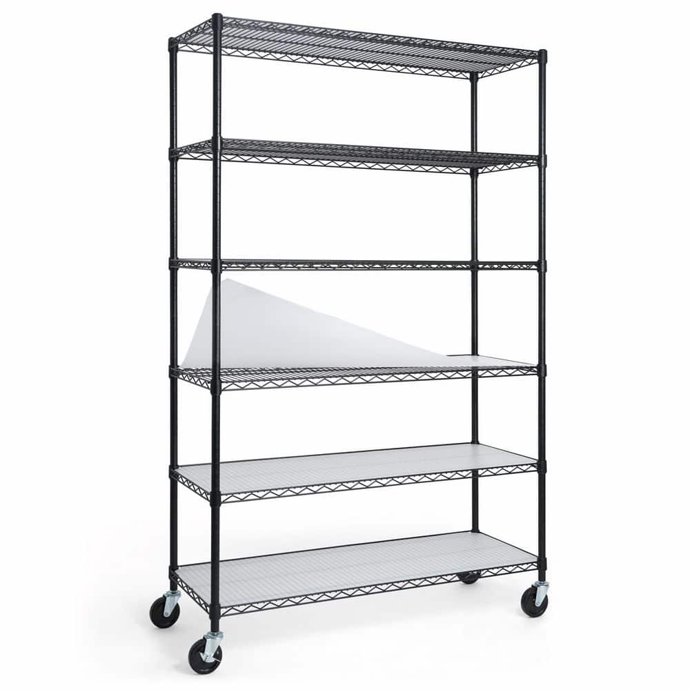 CAPHAUS Steel Wire 6-shelf Adjustable Heavy Duty Shelving Unit with ...