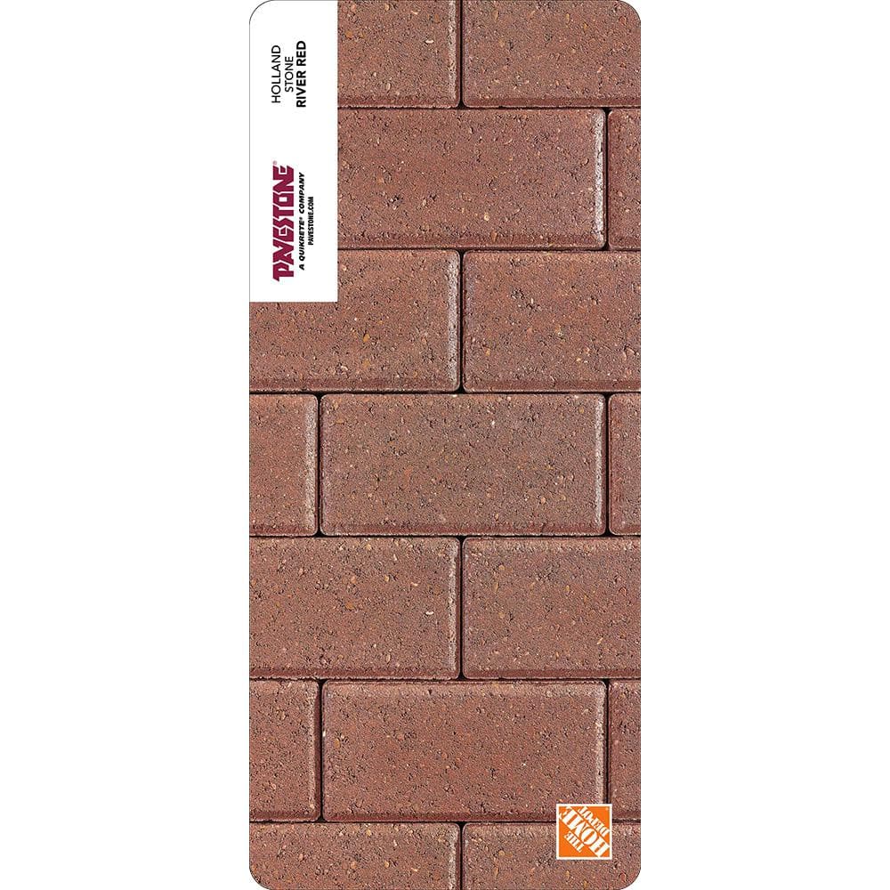 Pavestone PAPER SAMPLE - 7.87 in. L x 3.94 in. W x 1.77 in. H Red ...