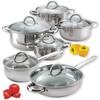 Cook N Home 12-Piece Silver Cookware Set in Stainless Steel NC-00250 ...