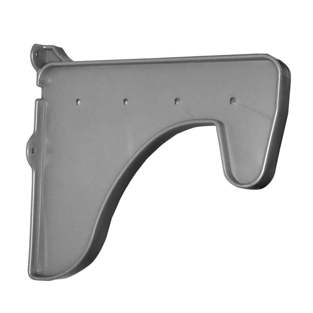 EZ Shelf 12 in. x 10 in. Silver Side End Bracket for Hanging Rod and ...