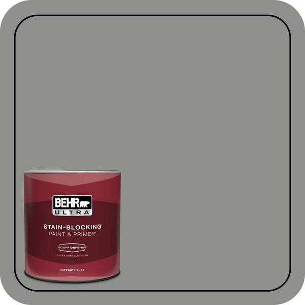 BEHR ULTRA 1 qt. #PPU24-20 Letter Gray Extra Durable Flat Interior ...