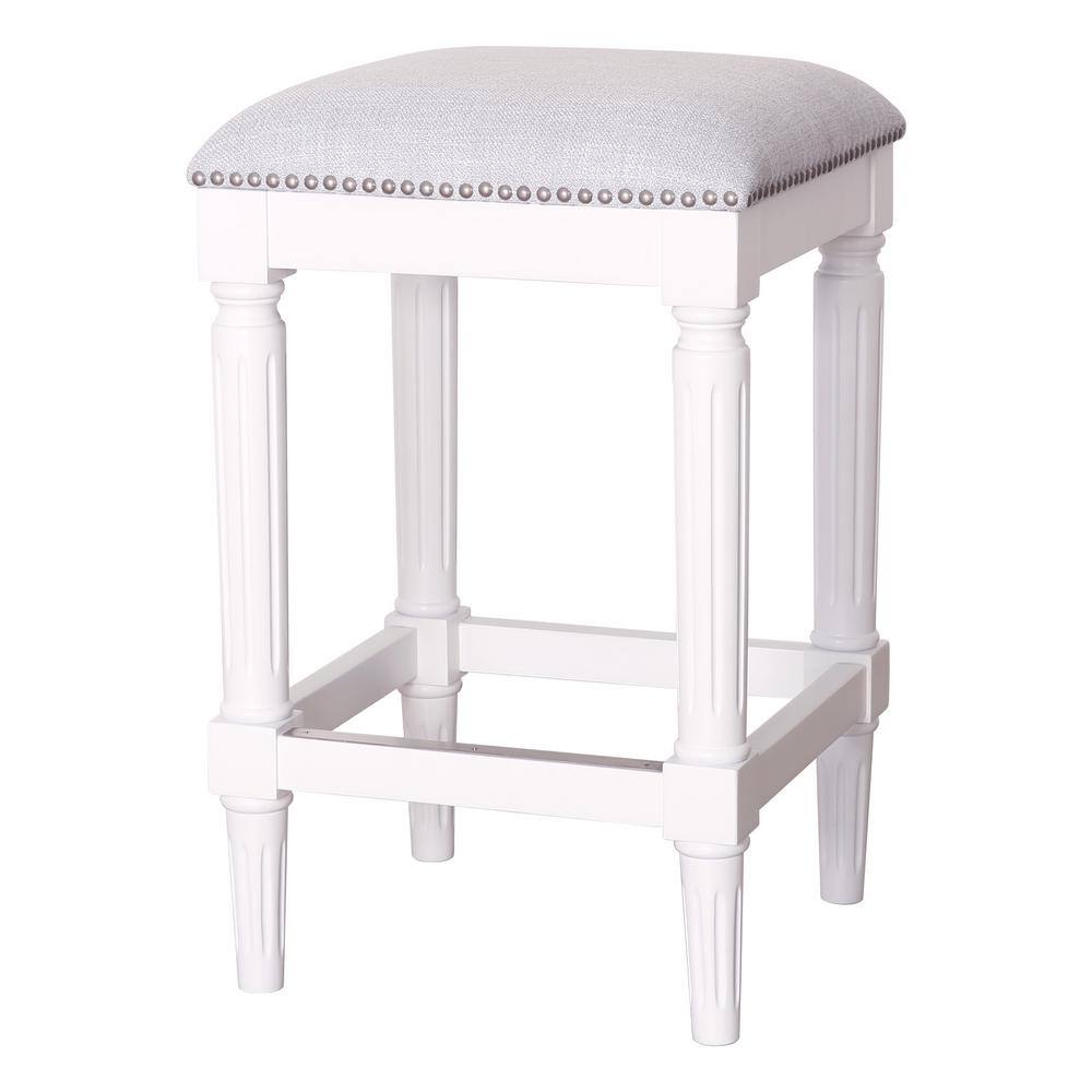 NewRidge Home Goods Manchester 27 in.H Alabaster White Backless Wood ...