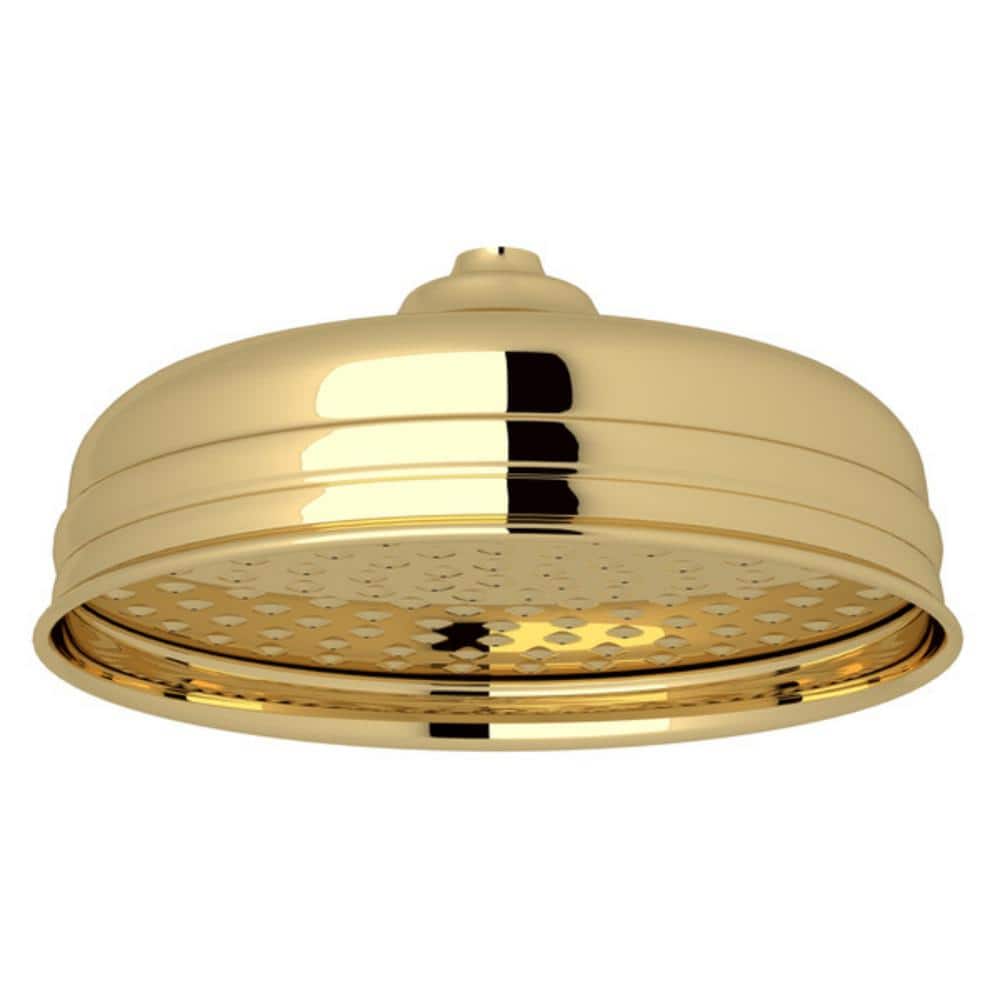 ROHL 1-Spray Pattern 8 in. Wall Mount Fixed Showerhead in Unlacquered ...