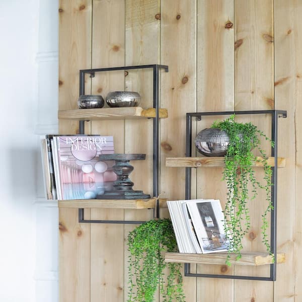 Hanging metal shelves store