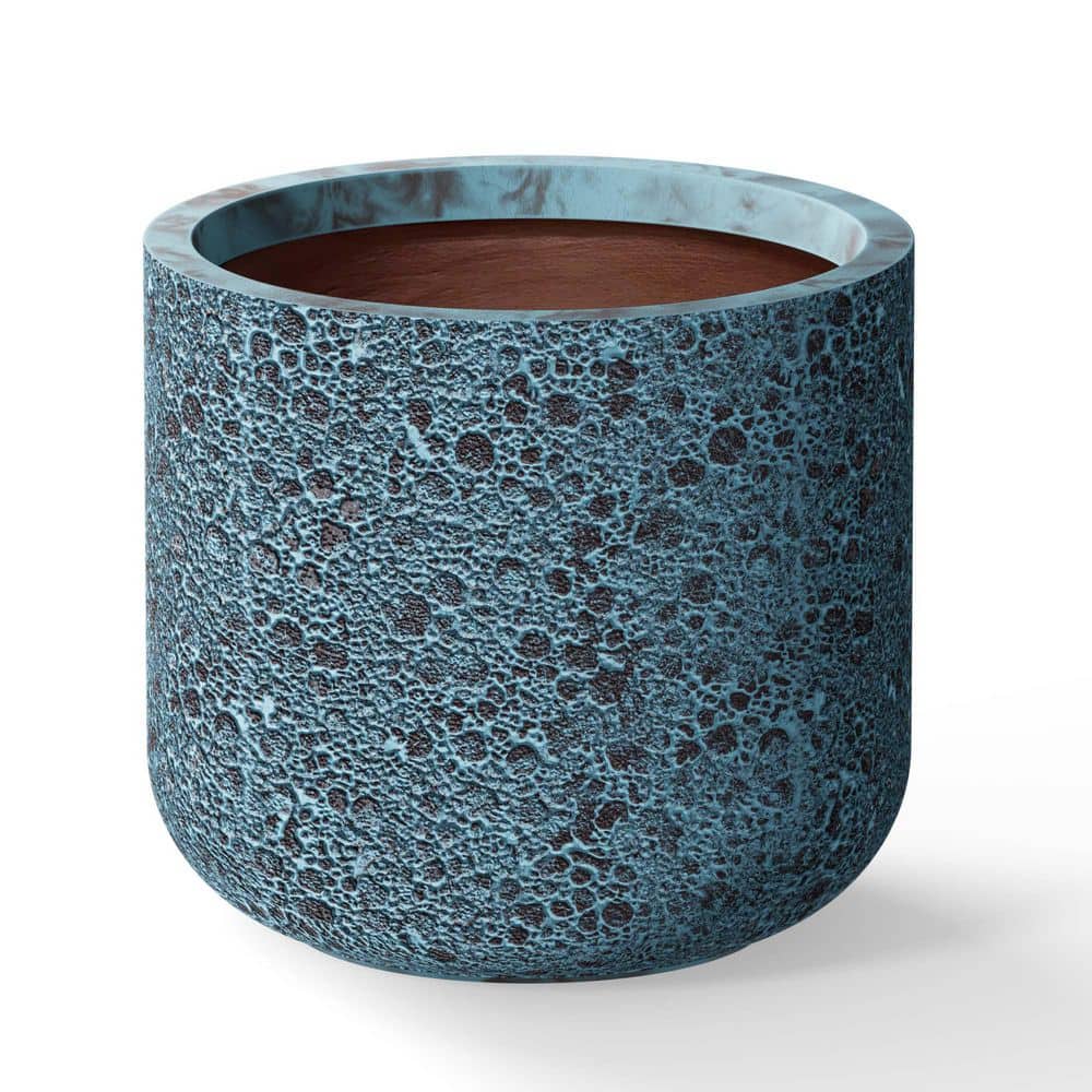 Morrava 17.5 in. Large Blue Patina (Enhanced Interior) Concrete Round ...