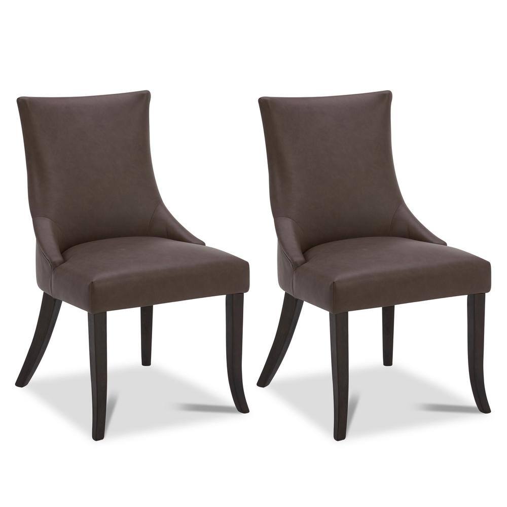Spruce & Spring Thea Chocolate Faux Leather Dining Chair (Set of 2 ...