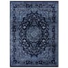 Victoria Collection Navy 5x7 Oriental Medallion Floral Polypropylene ...