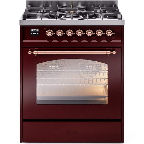 ILVE Nostalgie II 30 in. 5-Burner Freestanding Dual Fuel Range in ...