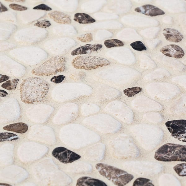 River Rock Porcelain Tile River Rock Pebble Stone Mosaic Swarthy