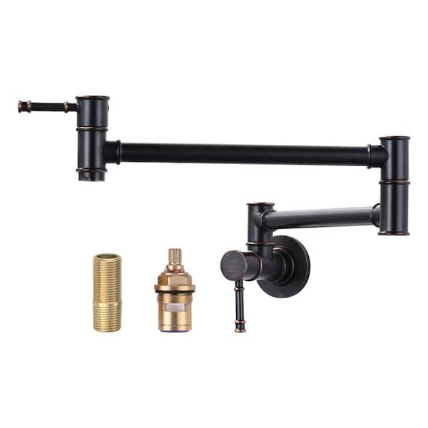 IVIGA 23.5 in. Wall Mounted Folding Pot Filler with Double Joint Swing ...