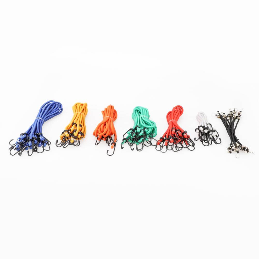 BRIDGELAND 50-Piece Assortment Bungee Set with 7 Sizes 91104 - The Home ...