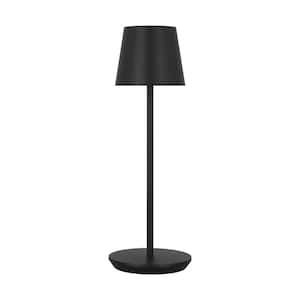 Artika Wave 18 in. Black Modern Dimmable Integrated LED Table Lamp for ...
