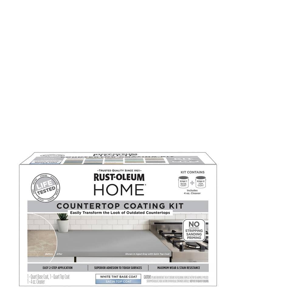 Rust-Oleum Home 1 qt. Ultra White Satin Interior Countertop Paint Kit ...