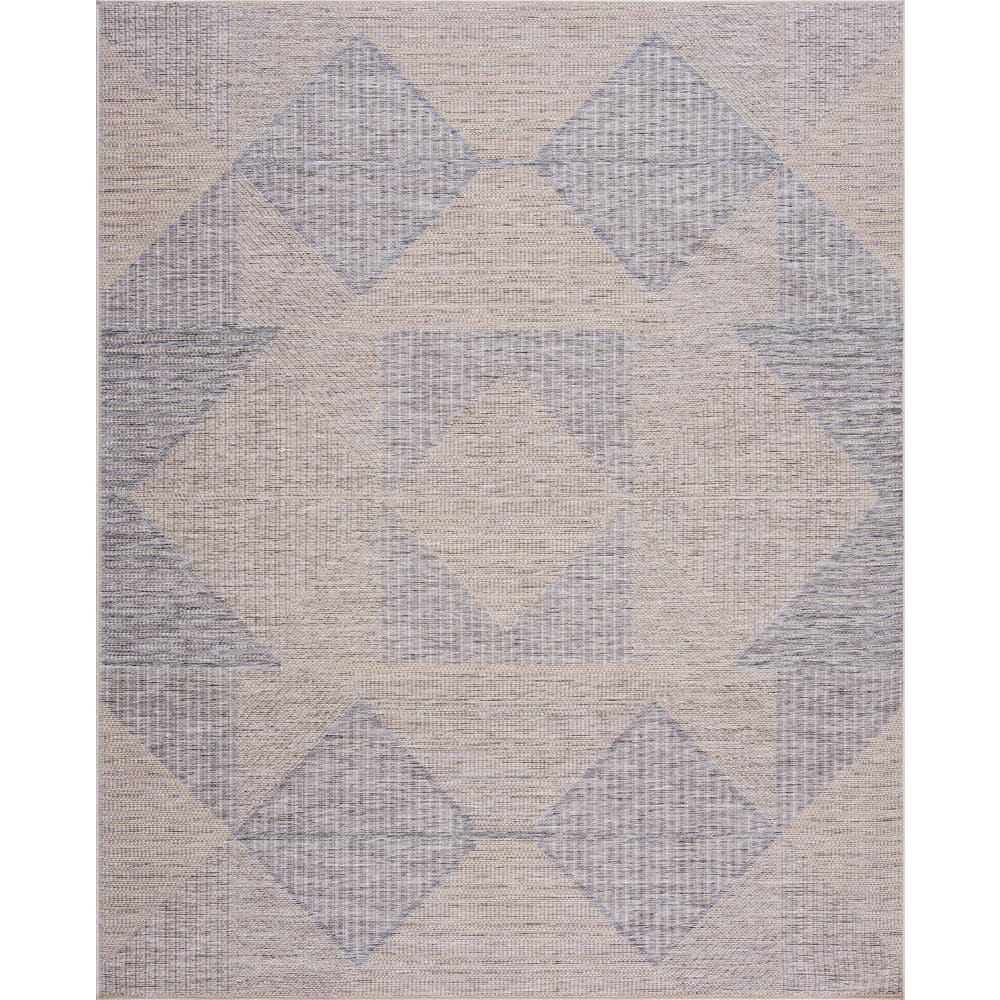 Tayse Rugs Bailey Natural 5 ft. x 7 ft. Transitional Geometric Flat ...