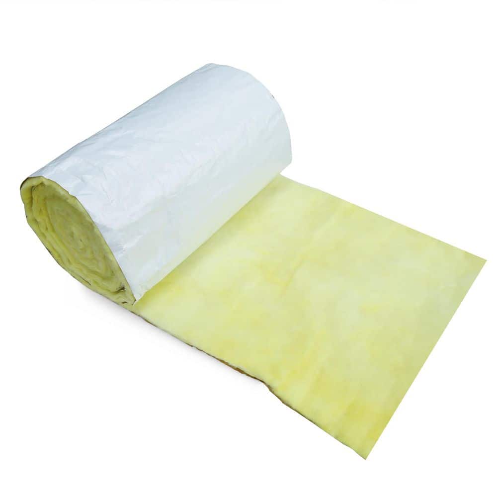 Wellco 48 in. x 25 ft. Aluminum Foil Fiberglass Insulation Roll Radiant ...