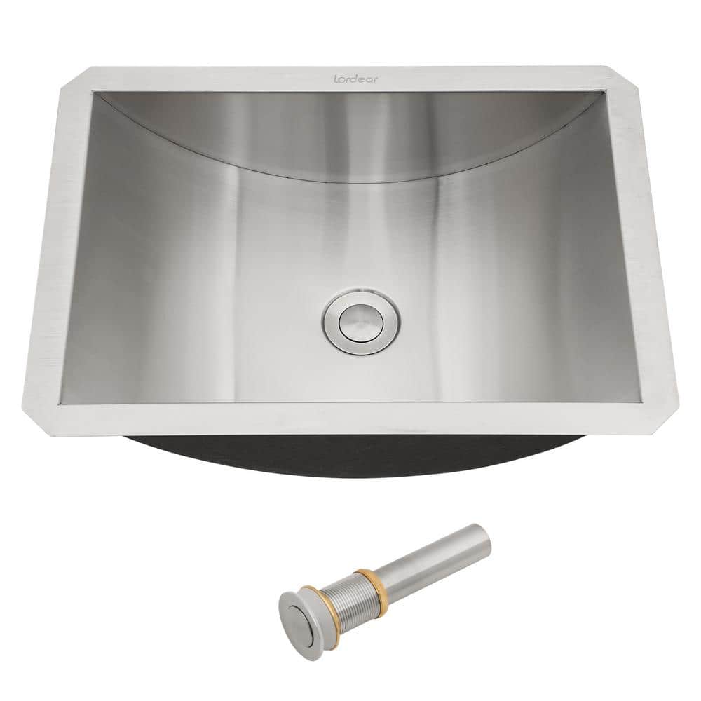 Lycvki 16-Gauge Stainless Steel 18 in. Undermount Bar Sink with Pop Up ...