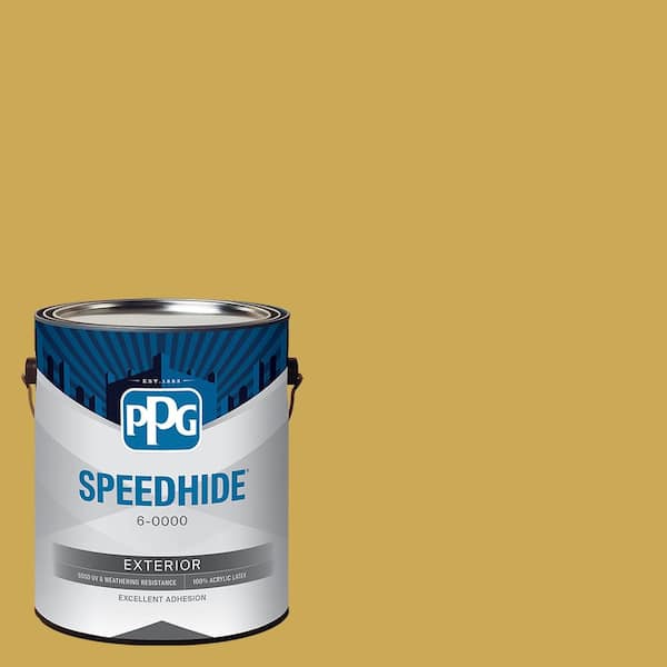SPEEDHIDE 1 gal. PPG1107-6 Glorious Gold Flat Exterior Paint PPG1107 ...