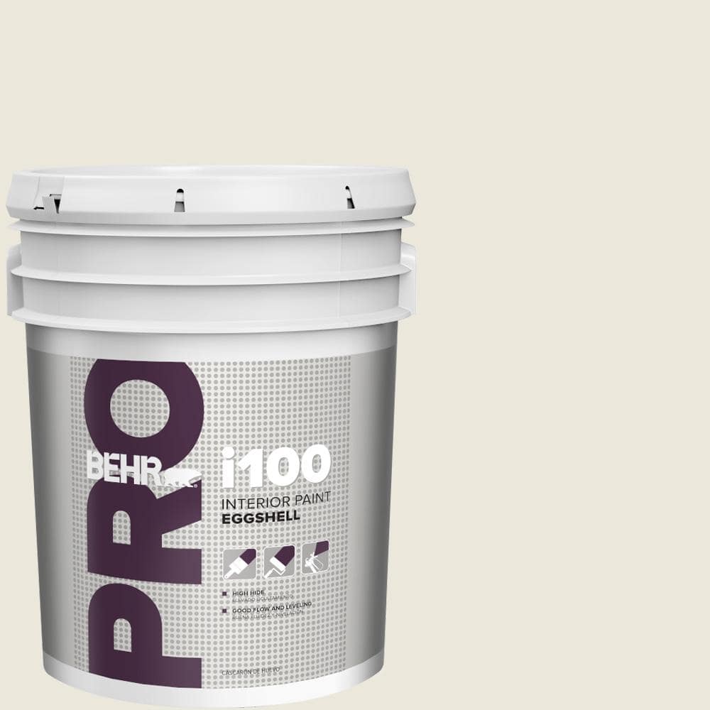 BEHR PRO 5 gal. #BXC-32 Picket Fence White Eggshell Interior Paint ...