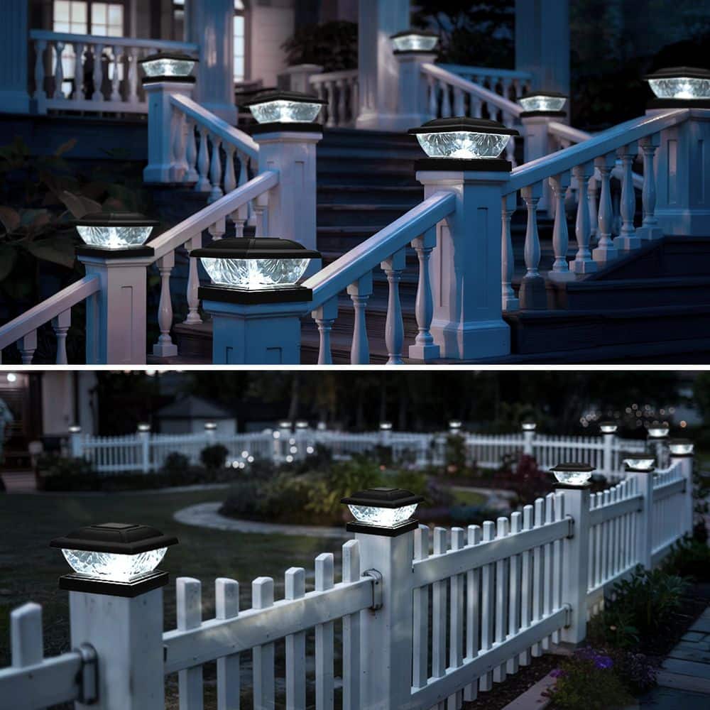 Reviews for GIGALUMI Black 4 x 4 Solar Powered LED Deck Post Cap Light ...