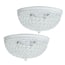 Elegant Designs Elipse 13 in. 2-Light White and Crystal Flush Mount FM1000-WHT
