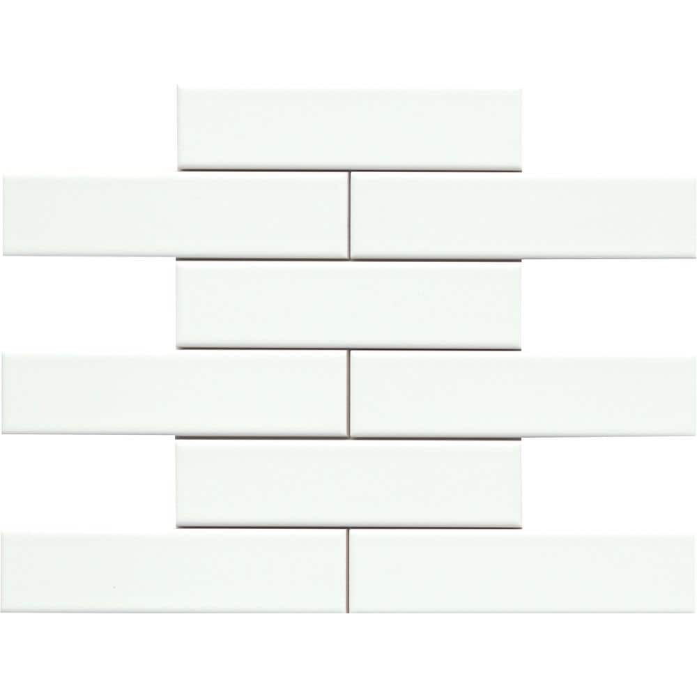 EMSER TILE Cognito Ice 11 in. x 12 in. Matte Ceramic Offset Mosaic Wall ...
