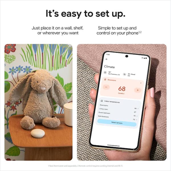 Google Nest Temperature Sensor (2nd Gen) - 3-Pack GA05177-US - The Home ...