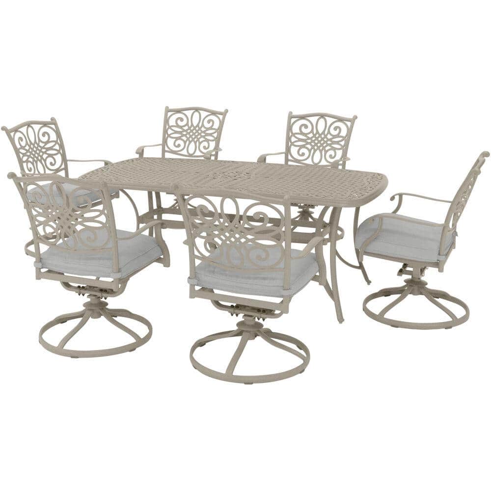 Reviews for Hanover Traditions 7-Piece Aluminum Outdoor Dining Set with ...