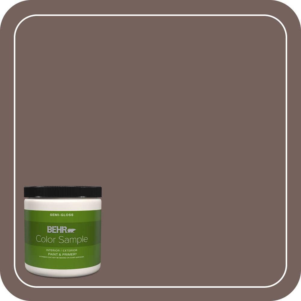 BEHR PREMIUM PLUS 8 oz. #730B-6 Sweet Truffle Semi-Gloss Interior ...