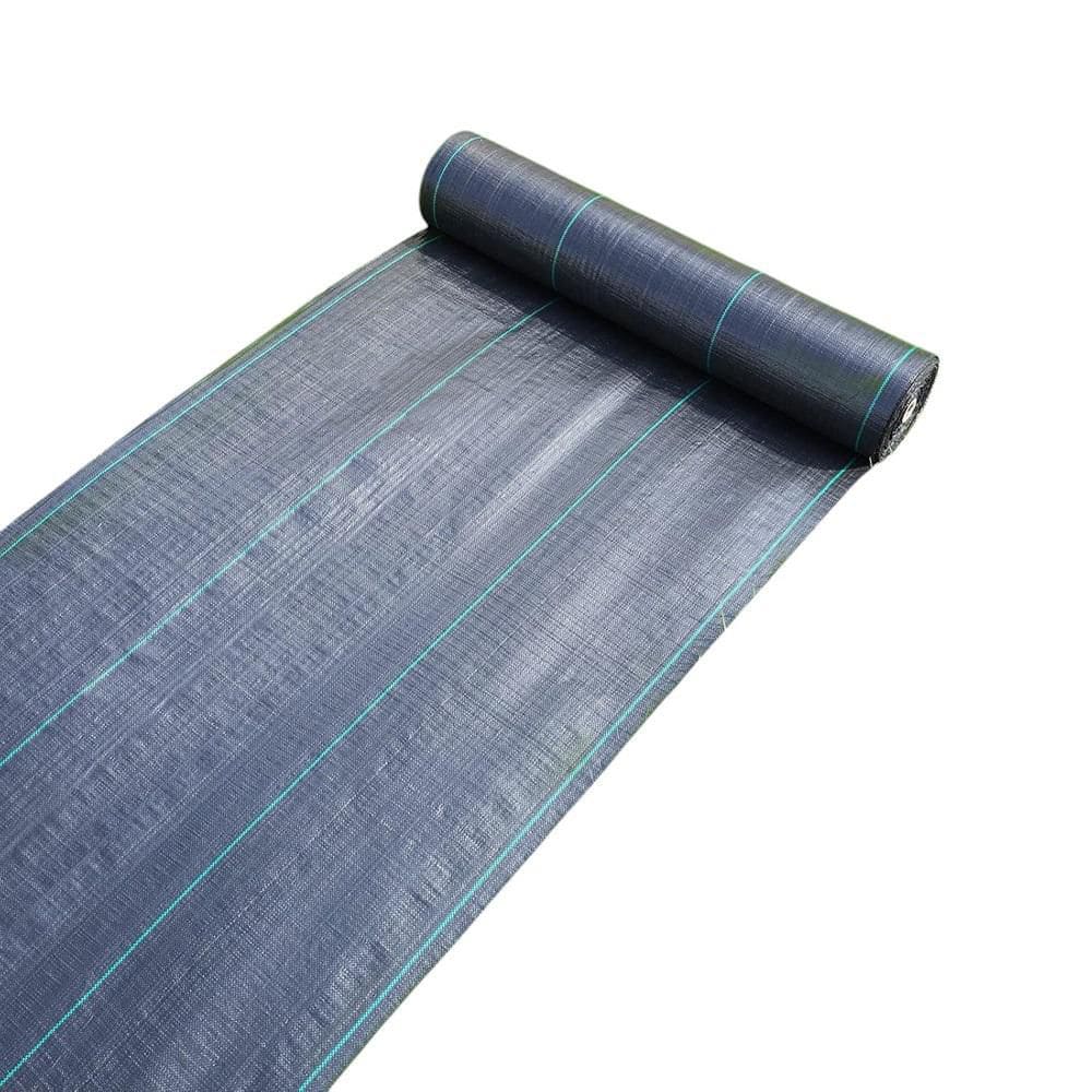 SenQWFa 4 ft. x 100 ft. Black Heavy-Duty Woven Polypropylene Landscape ...