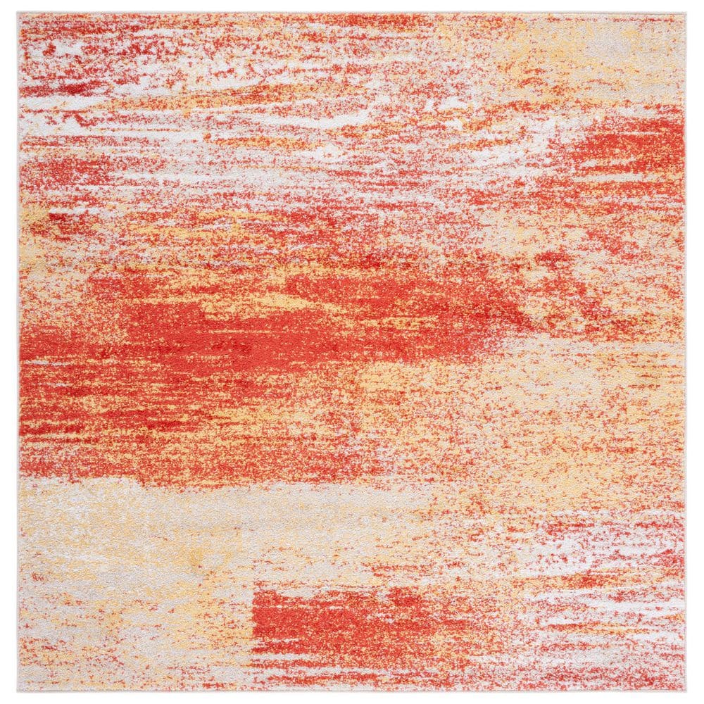 SAFAVIEH Adirondack Rust/Gold Solid Color 6 ft. x 6 ft. Distressed ...