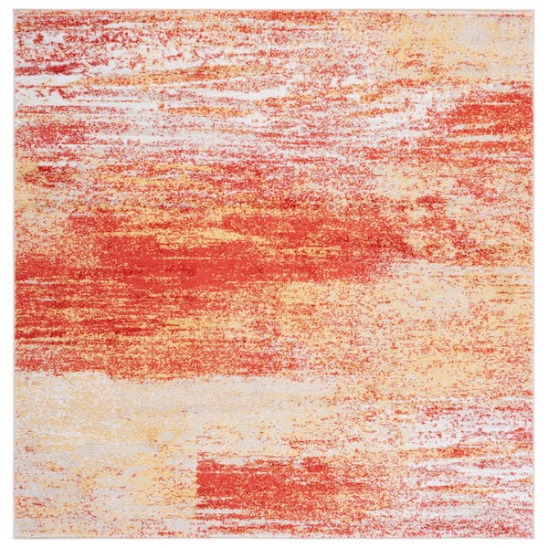 SAFAVIEH Adirondack Rust/Gold Solid Color 6 ft. x 6 ft. Distressed ...