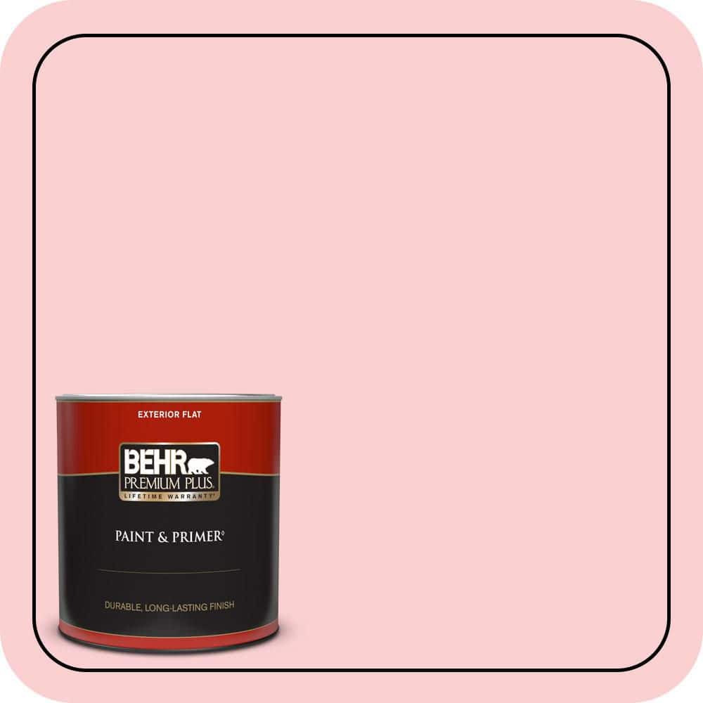 BEHR PREMIUM PLUS 1 qt. #130A-2 Fading Rose Flat Exterior Paint ...