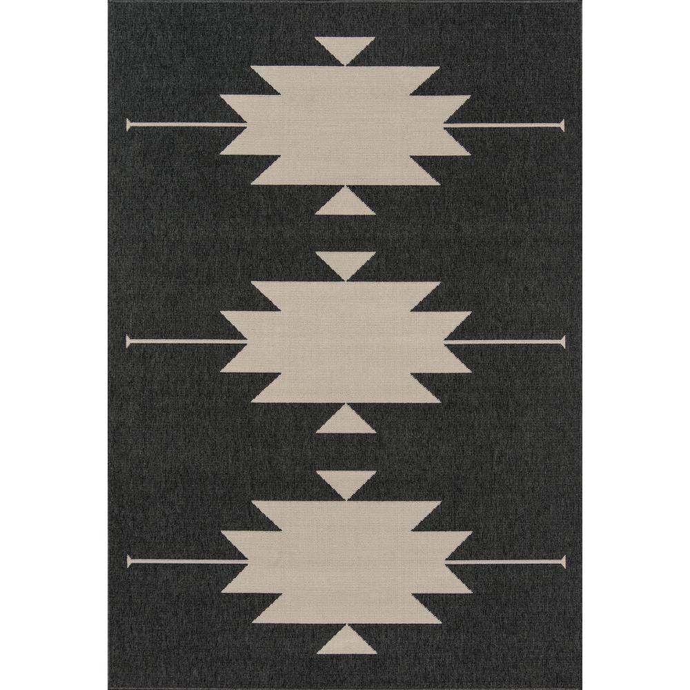 Momeni Baja Charcoal 2 x 5 ft. Minimalist Aztec Geometric Easy Care ...
