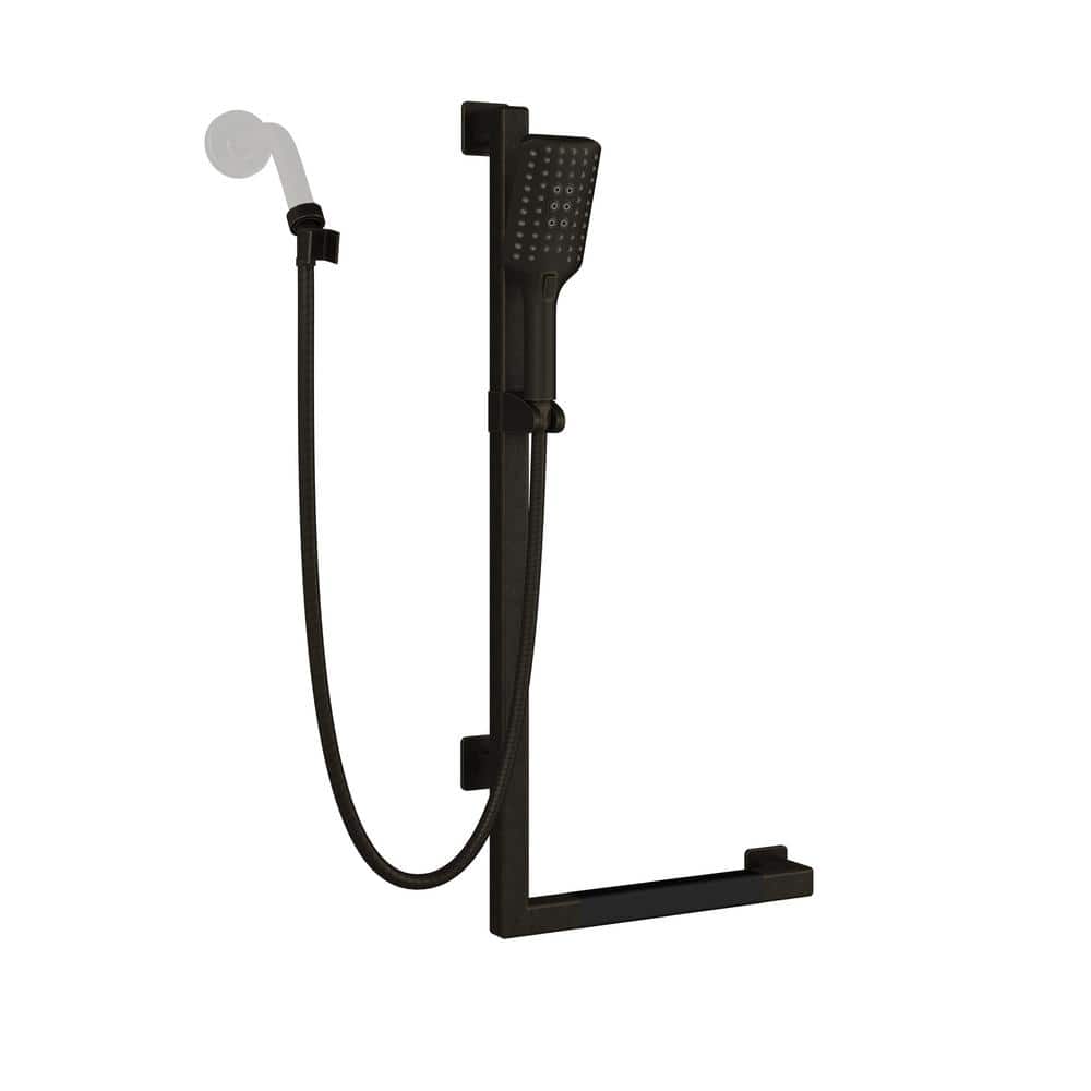 PULSE Showerspas Seville Left L-Shaped Grab Bar 5-Spray Settings Wall ...