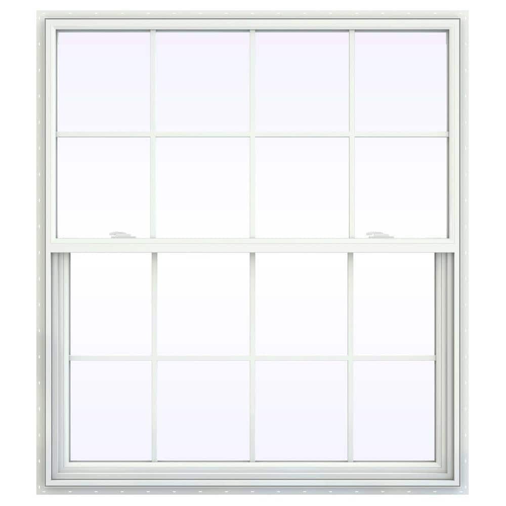 JELD-WEN 47.5 in. x 47.5 in. V-2500 Series White Vinyl Single Hung ...