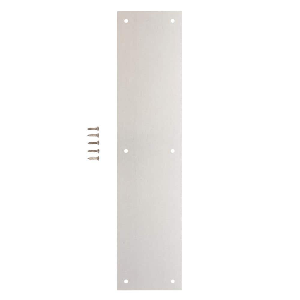 Universal Hardware 3.5 in. x 15 in. Satin Aluminum Push Plate UH41007 ...