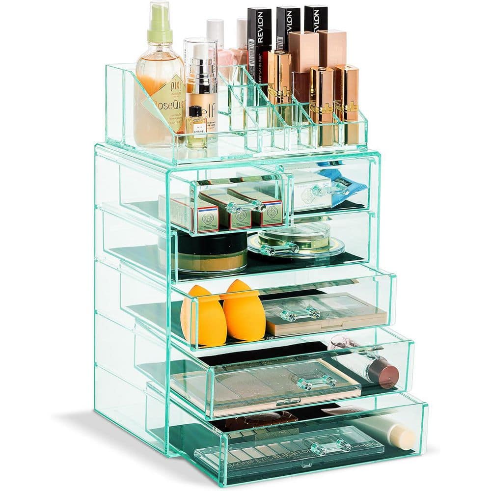 Teal Thrill 9.5 in. x 14.2 in. Acrylic Plastic Decorative Box (Set of 1 ...