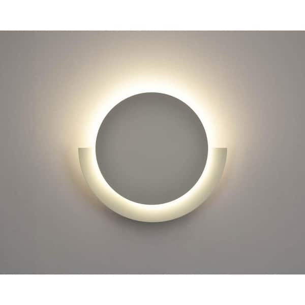 CLAXY 9.45 in. 1 light White Modern Wall Sconce with Metal Shade DX ...
