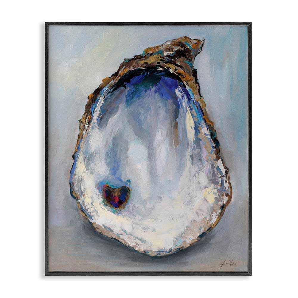 Stupell Industries Organic Oyster Shell by Jeanette Vertentes Black ...