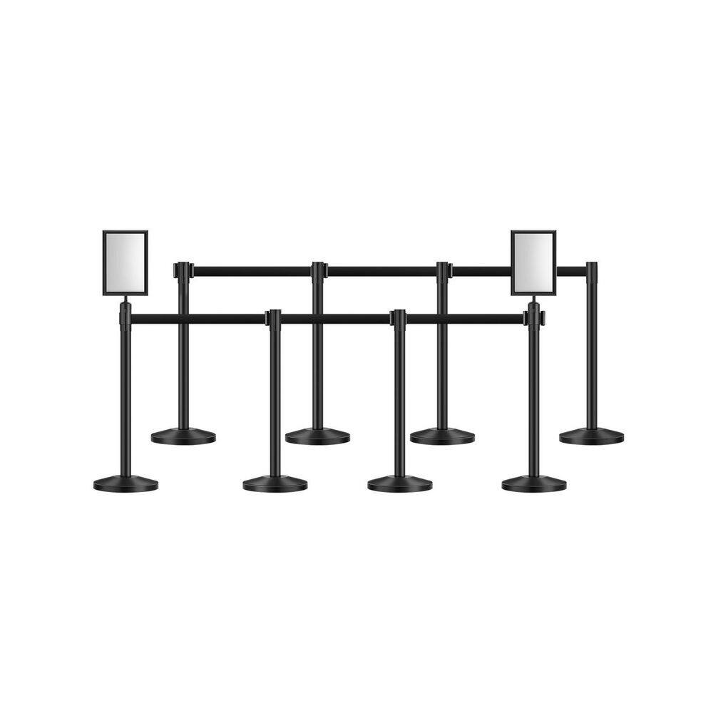 VEVOR Stanchion Post, Stanchions with Retractable Belts, Carbon Steel ...