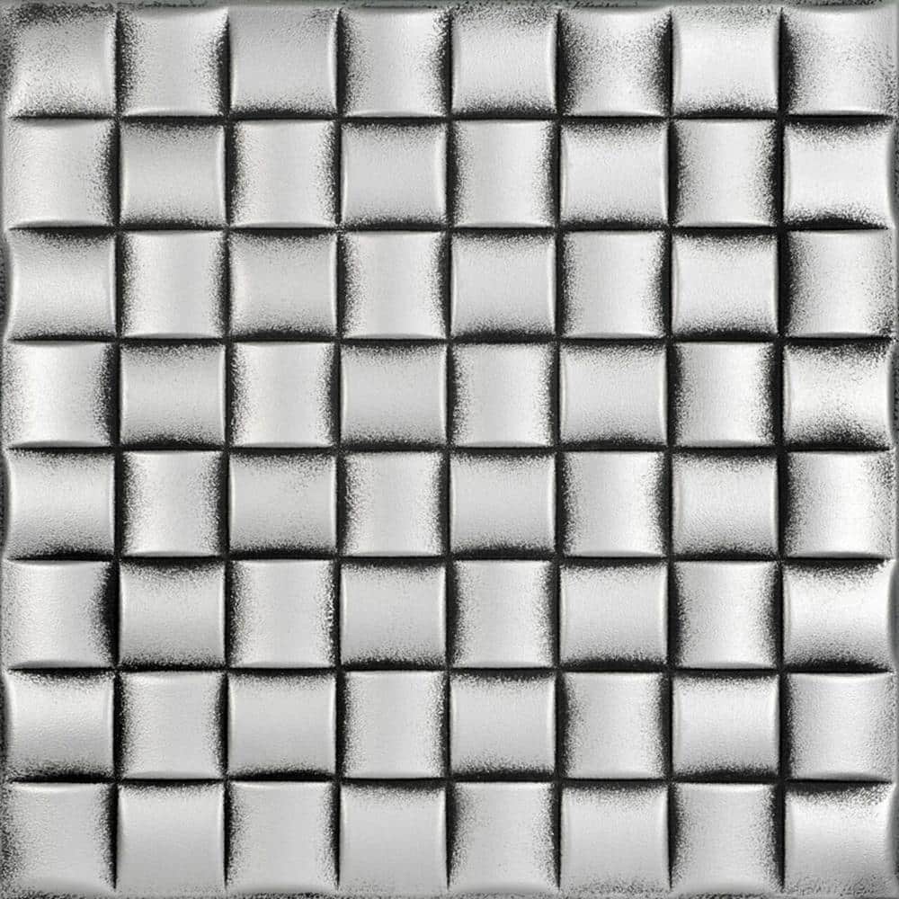 A La Maison Ceilings Cobblestone Antique Silver 1.6 ft. x 1.6 ft ...