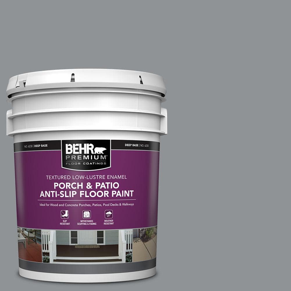 BEHR PREMIUM 5 gal. #PPU26-05 Flint Gray Textured Low-Lustre Enamel ...
