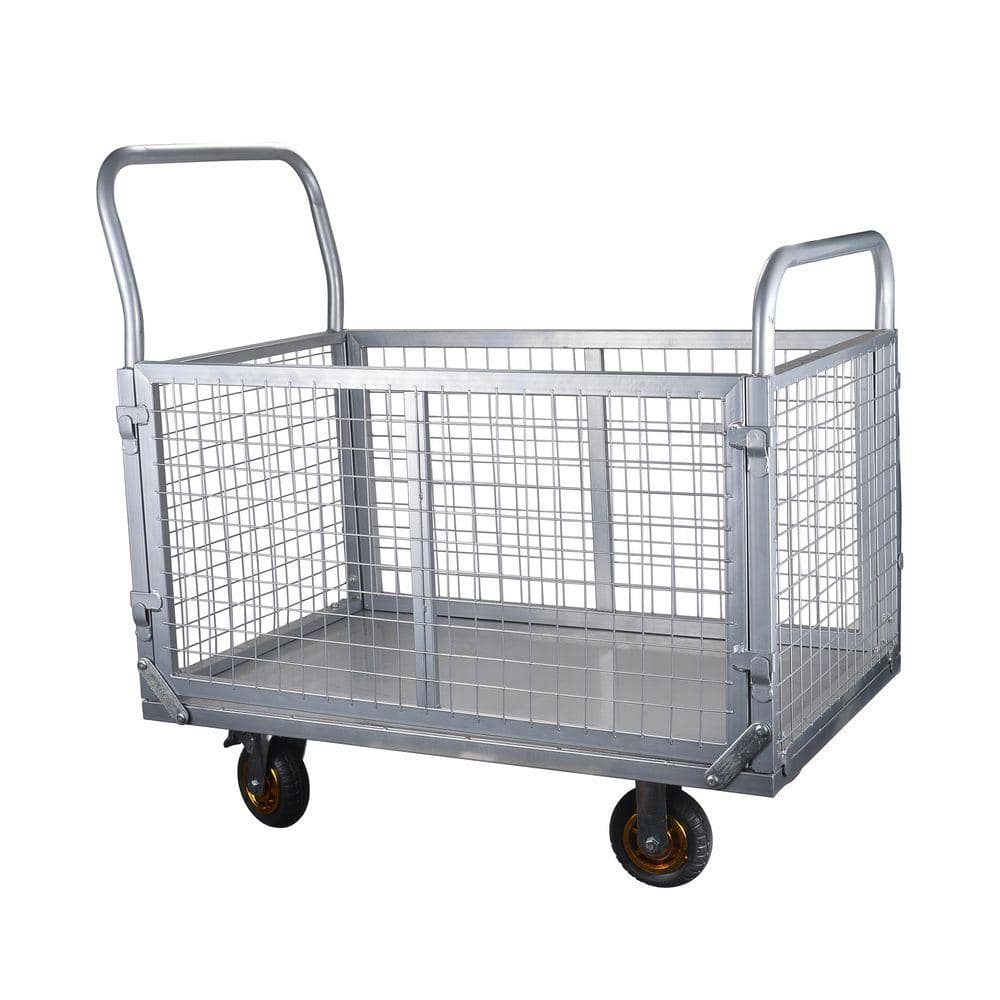 Cesicia 6-in-1 Foldable Heavy Duty Platform Truck Serving Cart with ...