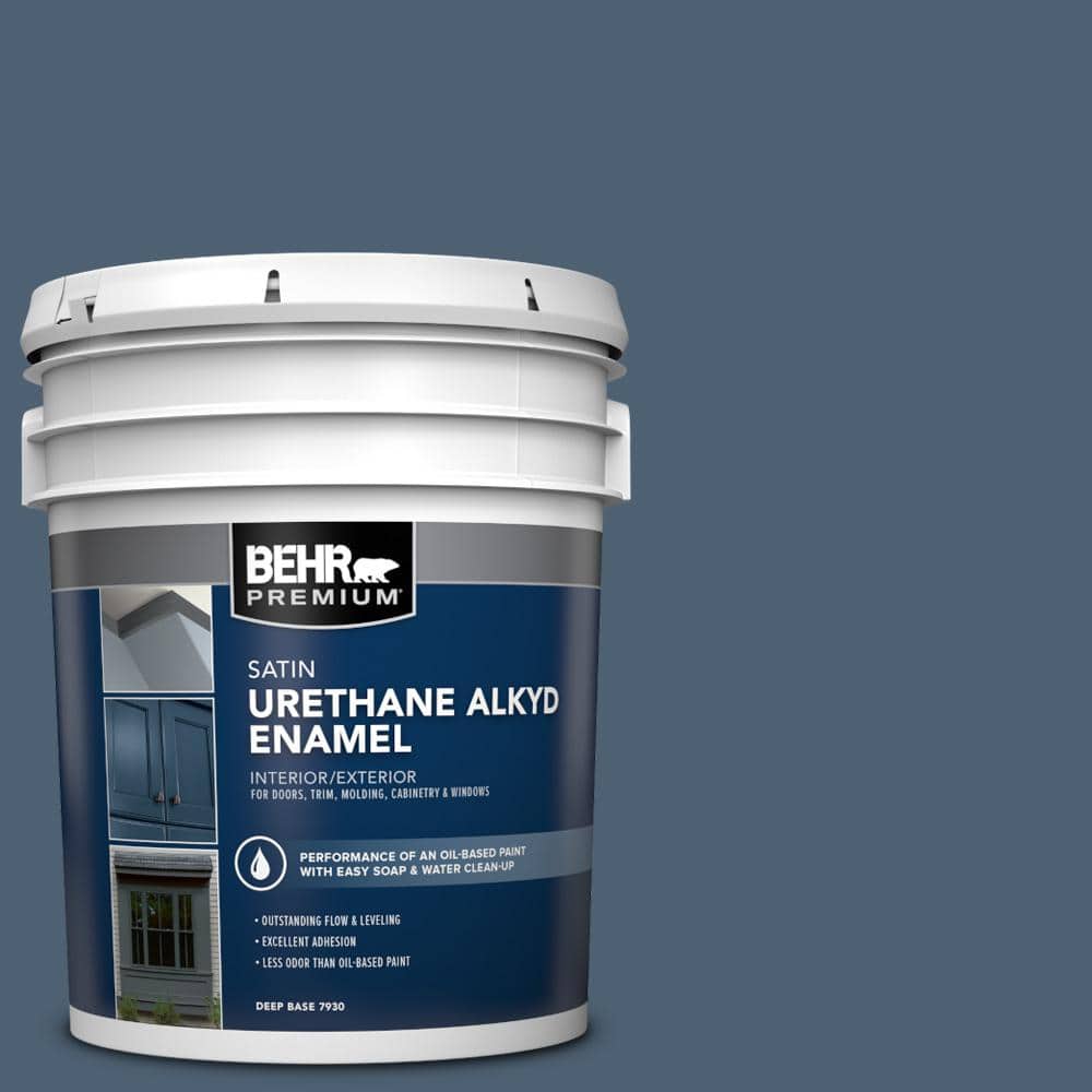 BEHR PREMIUM 5 gal. #PPU14-19 English Channel Urethane Alkyd Satin ...