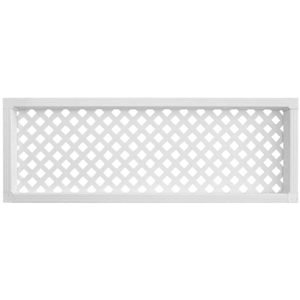 SnapFence 12 ft. x 17 in. White PVC Modular Wall Topper Kit-Easy ...