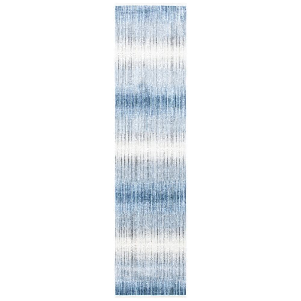 SAFAVIEH Dream 2 ft. x 8 ft. Blue/Ivory Gradient Striped Runner Rug ...
