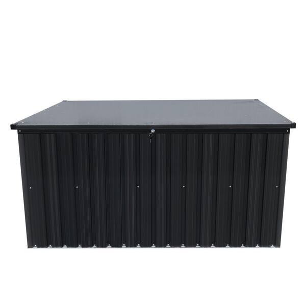 BTMWAY 230 Gal. Black Large Resin Deck Box, Outdoor Storage Box ...