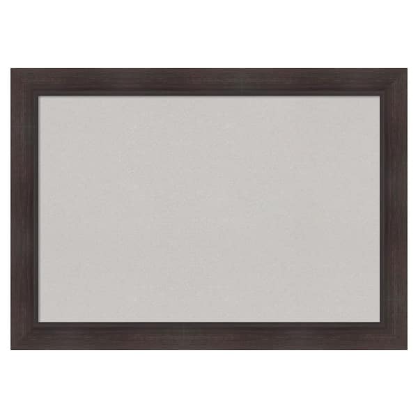 Amanti Art Sloped Espresso 41 in. x 29 in. Poly Framed Grey Cork Memo ...