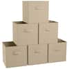 Ornavo Home 13 x 13 x 13, Beige Cube Storage Bin 6 Pack 6PK-BIN-13-13 ...